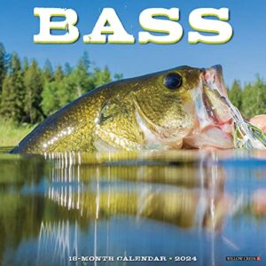 willow creek press bass monthly 2024 wall calendar (12" x 12")