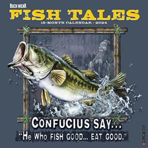 willow creek press buck wear's fish tales monthly 2024 wall calendar (12" x 12")