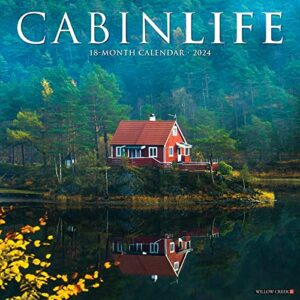 willow creek press cabinlife monthly 2024 wall calendar (12" x 12")