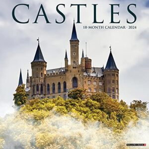 willow creek press castles monthly 2024 wall calendar (12" x 12")