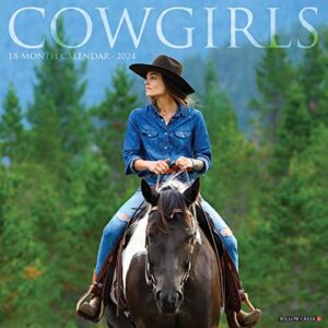 willow creek press cowgirls monthly 2024 wall calendar (12" x 12")