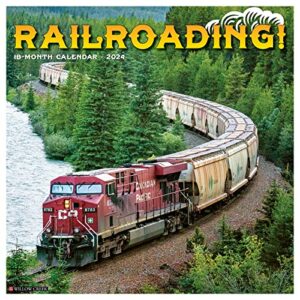 willow creek press railroading monthly 2024 wall calendar (12" x 12")