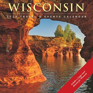 willow creek press wisconsin monthly 2024 wall calendar (12" x 12")