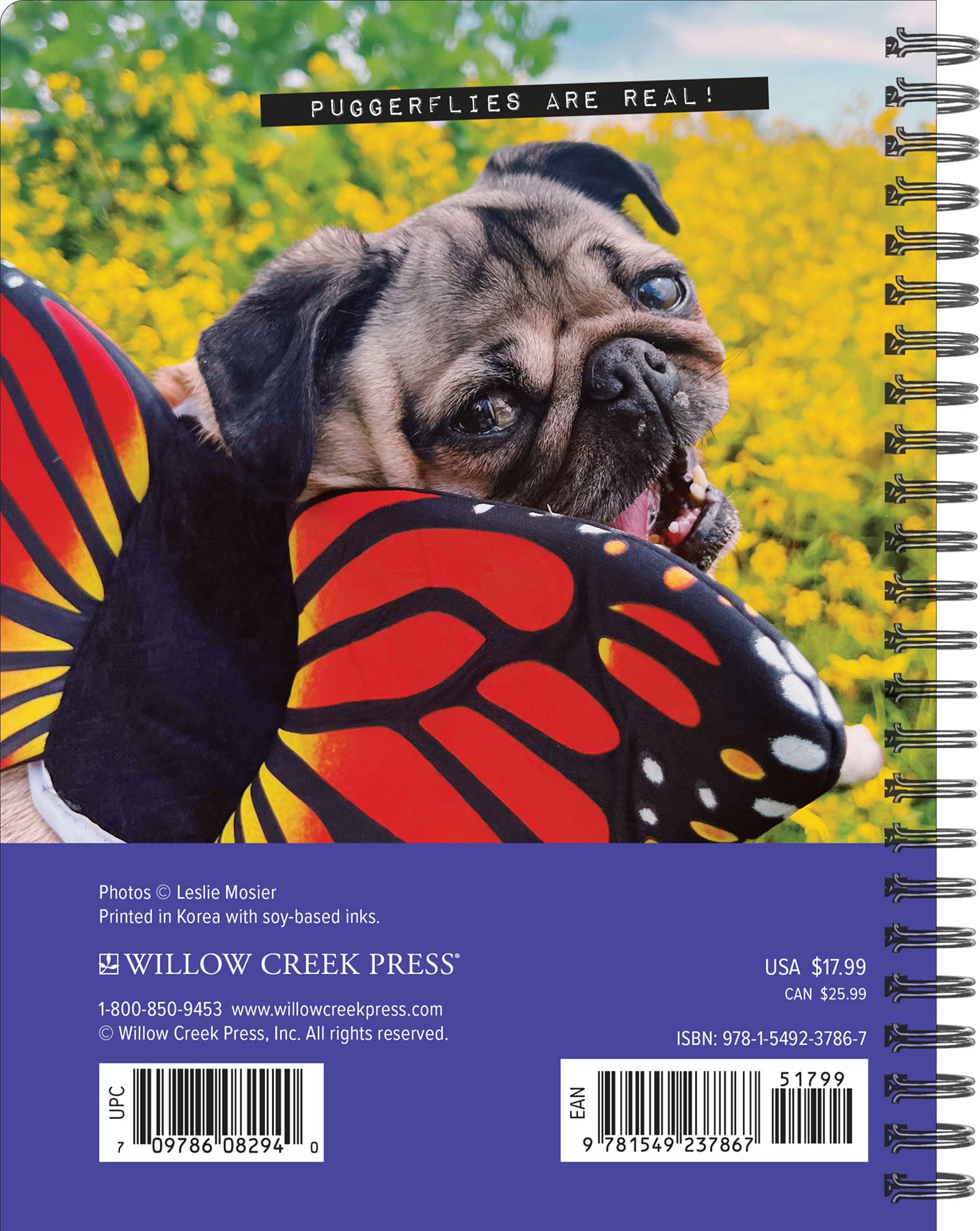 Willow Creek Press Doug the Pug Softcover Weekly Planner 2024 Spiral-Bound Engagement Calendar (6.5" x 8.5")