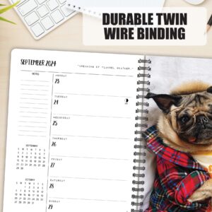 Willow Creek Press Doug the Pug Softcover Weekly Planner 2024 Spiral-Bound Engagement Calendar (6.5" x 8.5")