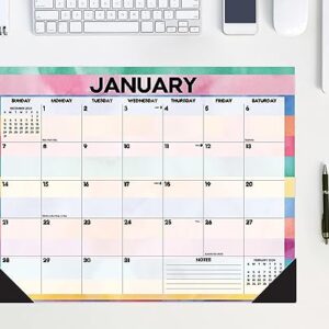 Willow Creek Press Watercolor Stripes Monthly 2024 Deskpad Calendar (22" x 17")