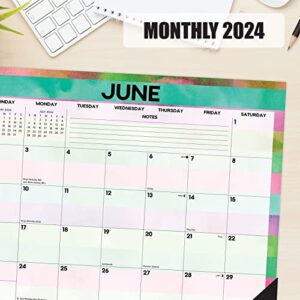 Willow Creek Press Watercolor Stripes Monthly 2024 Deskpad Calendar (22" x 17")