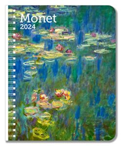 monet weekly engagement calendar 2024, planner 6.5" x 8.5" spiral bound