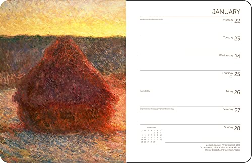 Monet Weekly Engagement Calendar 2024, Planner 6.5" x 8.5" Spiral Bound