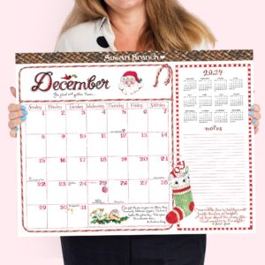 TF PUBLISHING 2024 Susan Branch Large Desk Pad Monthly Blotter Calendar | 12 Month Desktop Calendar | For Office Desk or Wall | Tear-Off Pages with Large Monthly Grids | Horizontal | 22” x 17”