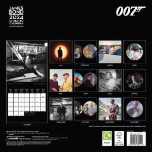 James Bond Calendar 2024 - Month to a View Planner 30cm x 30cm - Official Merchandise