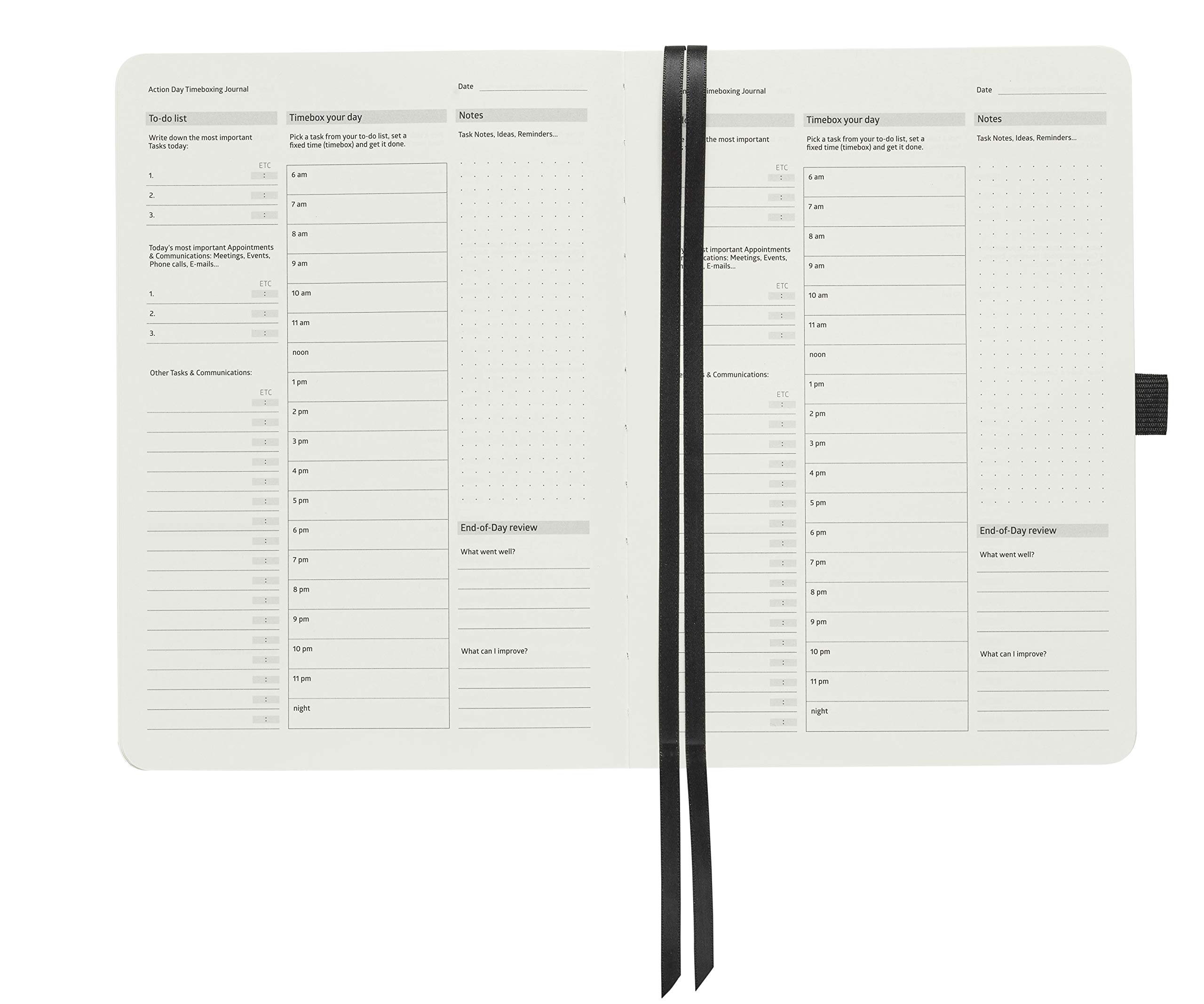 Action Day TIMEBOXING PLANNER Journal - All-in-ONE Layout Design Timeboxing is a Powerful Technique to Improve Your Productivity & Your Life, Pocket, 7x9