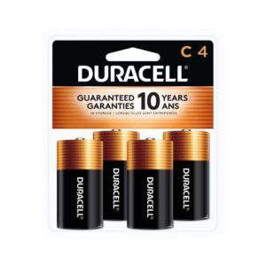 duracell coppertop c alkaline batteries, 4 count