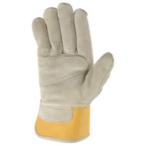 Women's Heavy Duty Leather Palm Work Gloves with Safety Cuff (Wells Lamont 4113S), Small , Tan