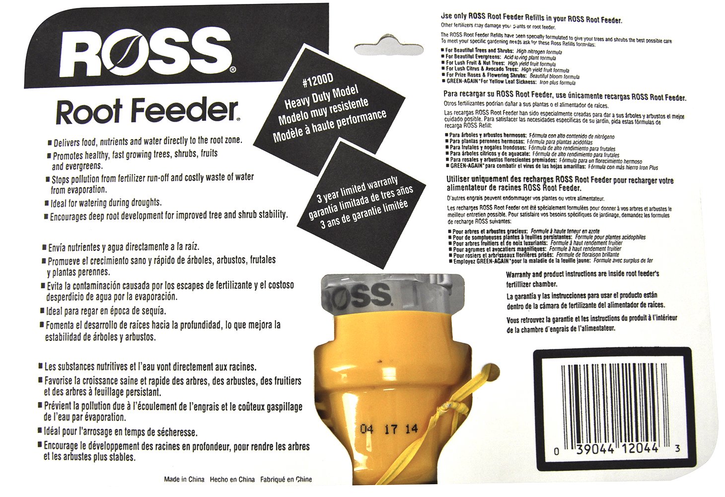 Ross 12044A Root Feeder, 3" X 9.5" X 28"