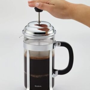 BonJour Coffee Stainless Steel French Press with Glass Carafe, 33.8-Ounce, Monet, Black Handle