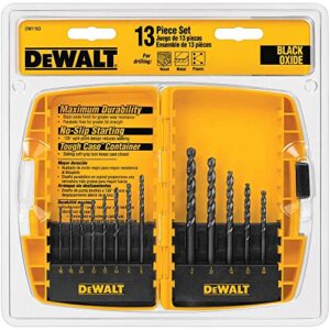 dewalt black oxide drill bit set with pilot point, 13-piece (dw1163)