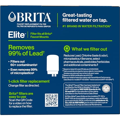 Brita Faucet Mount System Replacement Filter, Reduces Lead, Made Without BPA, White, 2 Count