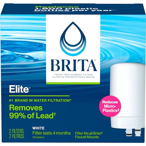 Brita Faucet Mount System Replacement Filter, Reduces Lead, Made Without BPA, White, 2 Count