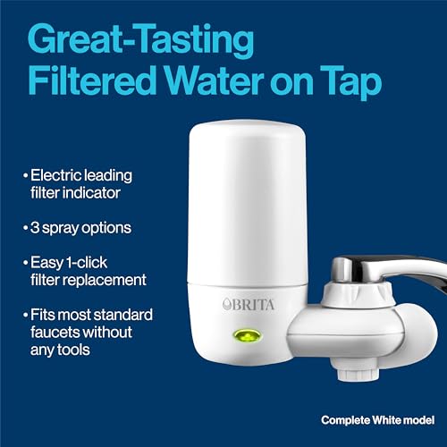 Brita Faucet Mount System Replacement Filter, Reduces Lead, Made Without BPA, White, 2 Count