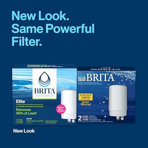 Brita Faucet Mount System Replacement Filter, Reduces Lead, Made Without BPA, White, 2 Count