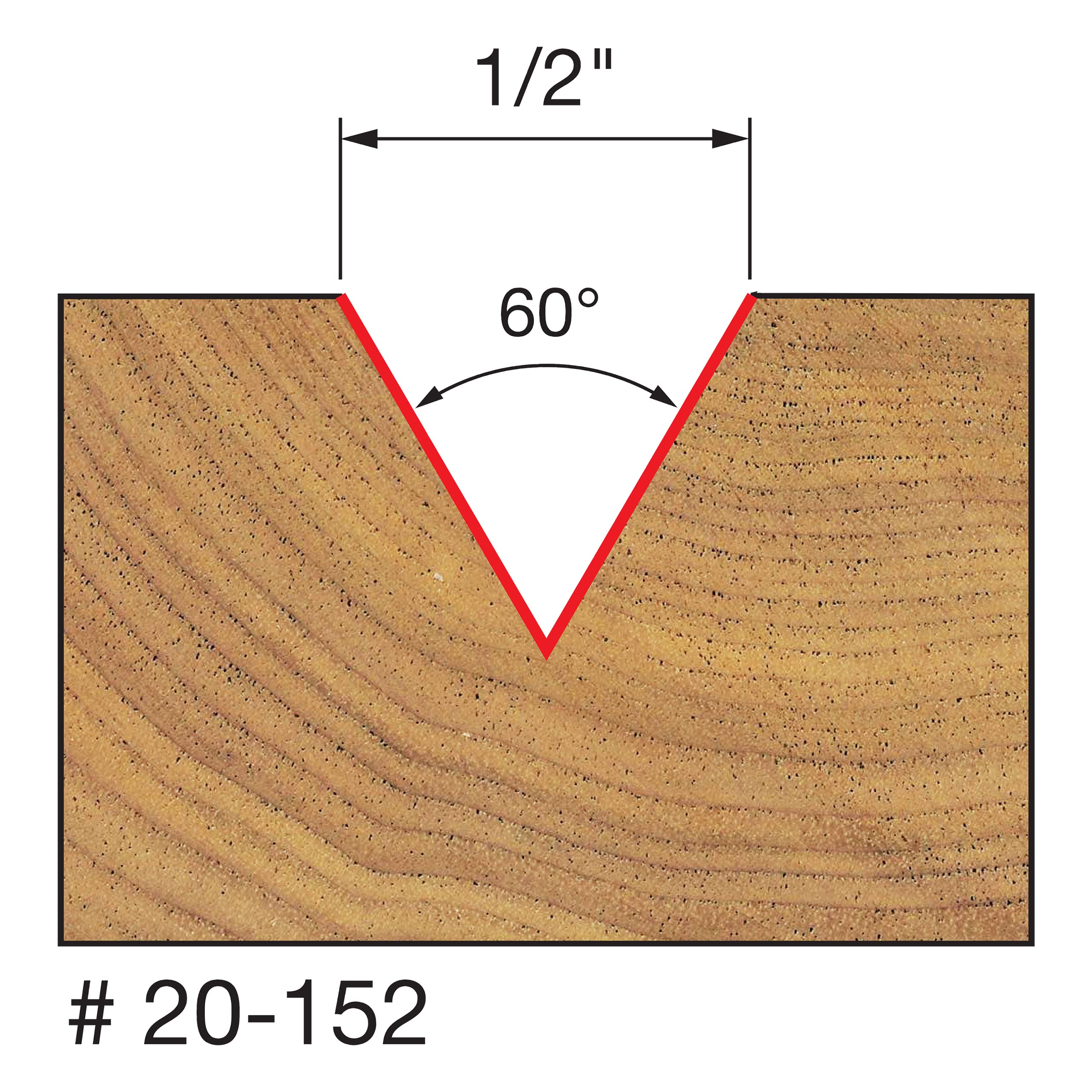 Freud 20-152: 1/2" (Dia.) 60° V Grooving Bit