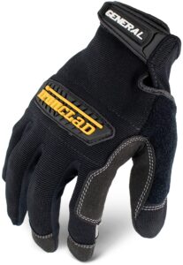 ironclad general utility work gloves gug, all-purpose, performance fit, durable, machine washable, (1 pair), large - gug-04-l , black