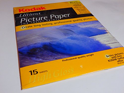 Kodak 8110579 Ultima Picture Paper, Glossy (8.5x11, 15 Sheets)