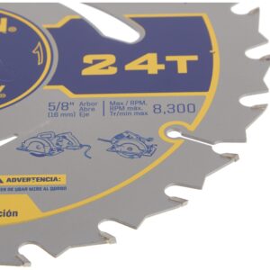 IRWIN Tools MARATHON Carbide Corded Circular Saw Blade, 7 1/4-inch, 24T (24030)