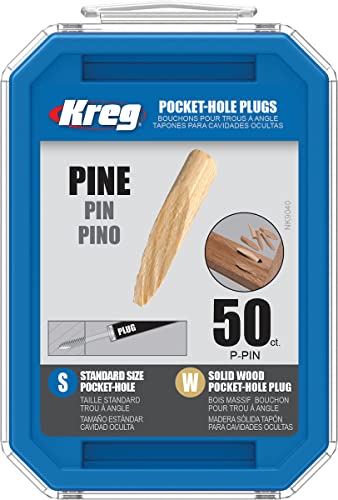 Kreg P-PIN Solid-Wood Pocket-Hole Plugs - Pine - 50 Count (1 Pack)