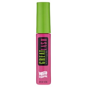 maybelline great lash waterproof mascara, very black, 1 tube