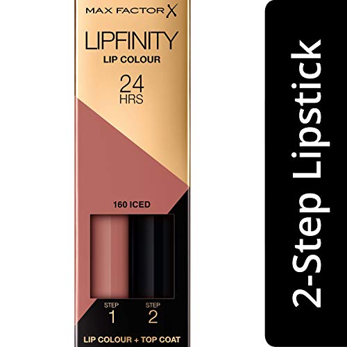 Max Factor X Lipfinity Lip Color, 160 Iced, Step 1: 2.3 ml & Step 2: 1.9 g