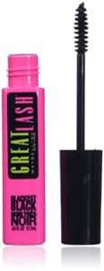 maybelline great lash washable mascara, volumizing lash-doubling formula that conditions as it thickens, blackest black, 1 count