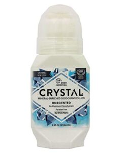 crystal mineral deodorant roll-on unscented body deodorant with 24-hour odor protection, aluminum chloride & paraben free, 2.25 fl oz (packaging may vary)