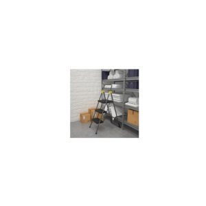 Cosco 11839GGO Commercial 3-Step Folding Stool, 300lb Cap, 20 1/2w x 32 5/8d x 52 1/8h, Gray