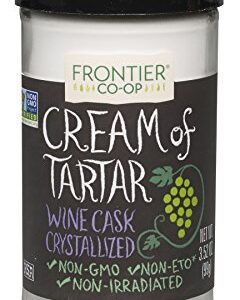 Frontier Co-op Cream of Tartar, 3.52-Ounce Jar, Wine Cask Crystallized Leavening Agent, Distince Tangy Flavor