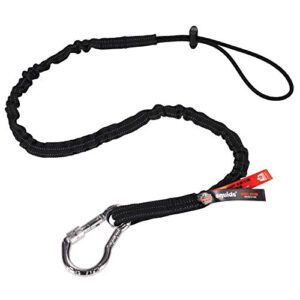 ergodyne - 19002 squids 3100 tool lanyard with single carabiner and adjustable loop end, standard length, black