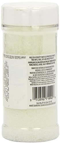 Wilton White Sparkling Sugar, Glamour White Sprinkles for Cakes & Cookies, 8 oz.