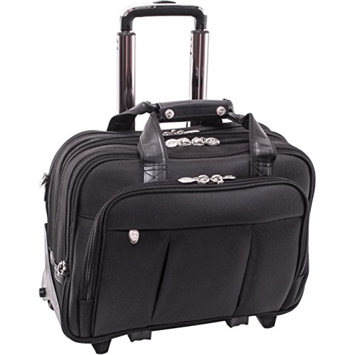 McKlein Wheeled Detachable Briefcase, Black, 18"x8.75"x14.5"