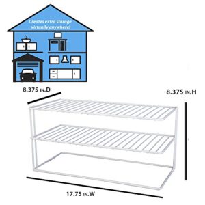 Panacea Grayline 40126, Large Two Shelf Organizer, White