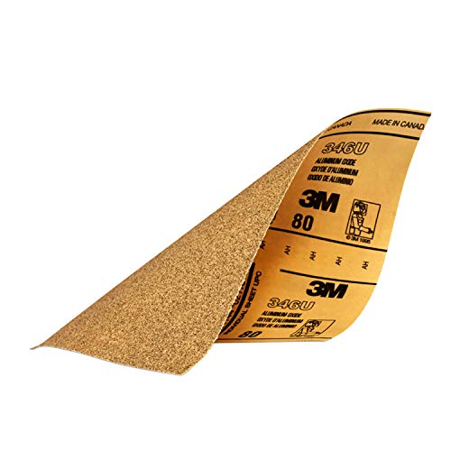 3M Sandpaper, 80 Grit, 5 Sheets, 9 in x 11 in, Longer Lasting Super Strong Abrasive, Great For Smoothing Body Filler, Shaping Glaze & Spot Putty, For Hand Or Machine Sanding (32115)