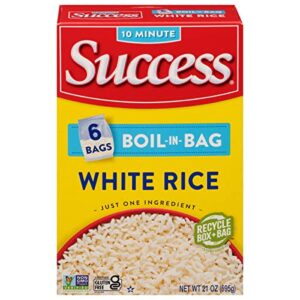 success boil-in-bag rice, white rice, quick and easy rice meals, 21-ounce box