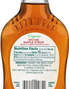 Maple Grove Farms Organic Pure Maple Syrup, Grade A Amber, 8.5 Ounce