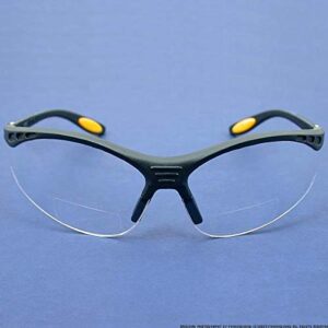 DEWALT DPG59-120C Reinforcer Rx-Bifocal 2.0 Clear Lens High Performance Protective Safety Glasses with Rubber Temples and Protective Eyeglass Sleeve