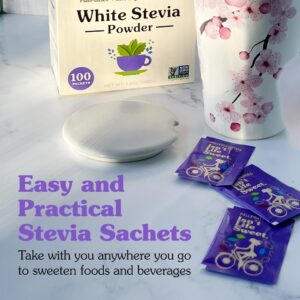 NuNaturals White Stevia Powder, All Purpose Natural Sweetener, Sugar-Free, 100 Packets