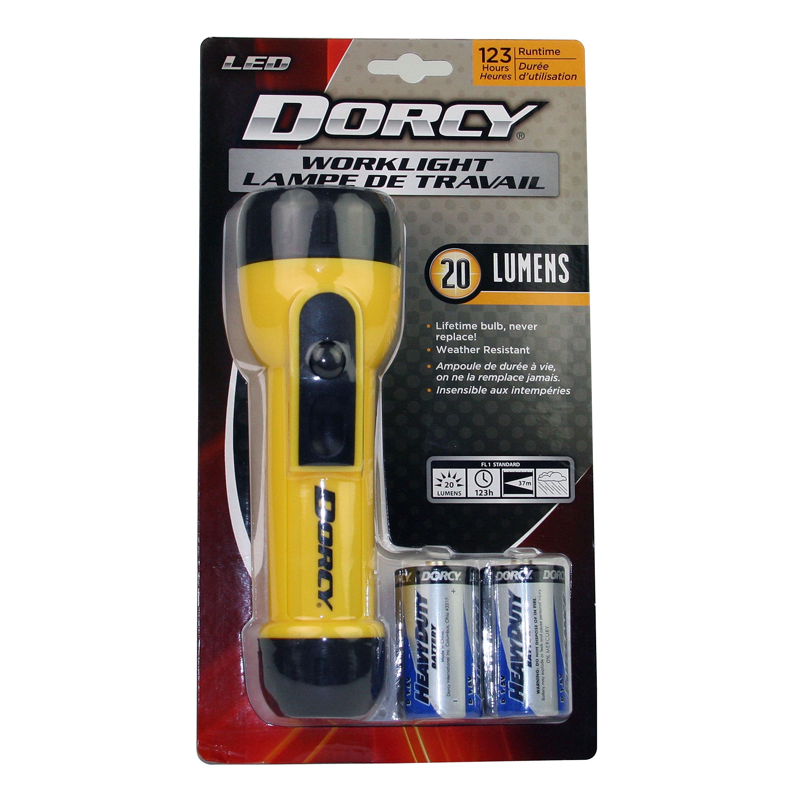 Dorcy Heavy Duty Worklight Flashlight with Batteries, 41-2350 , Green