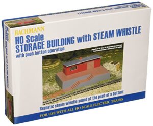 bachmann trains - operating - storage building with steam whistle sound - ho scale,46209