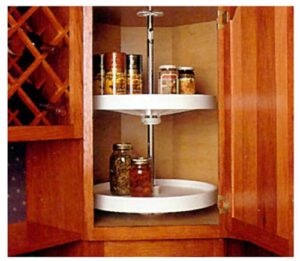 knape & vogt kv lazy susan full round 2 polymer shelves 18" (set) white