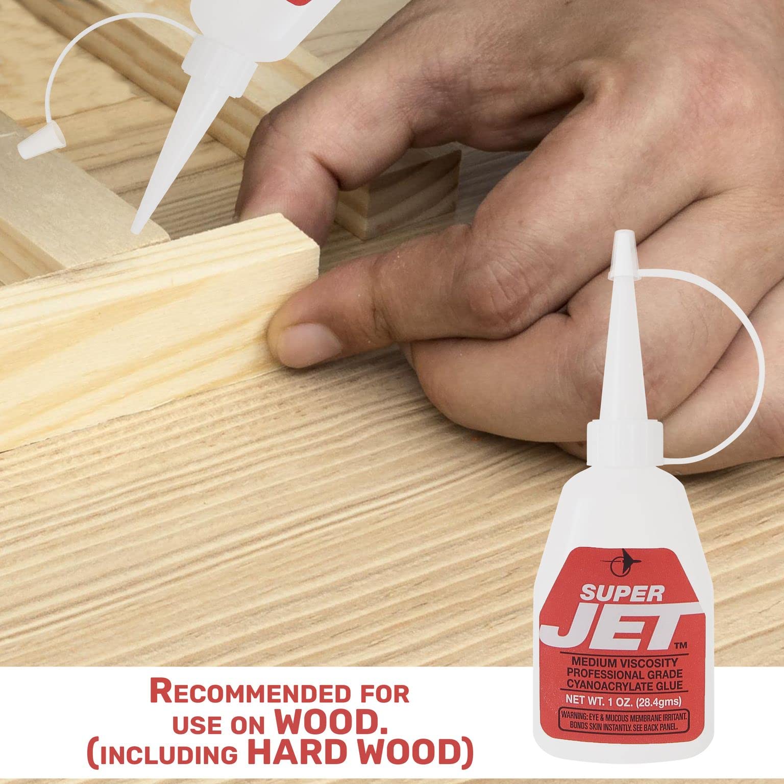 Jet Glue Super Jet - Medium Thickness Industrial Strength CA Glue - Forms Strong Bonds With Just Anything