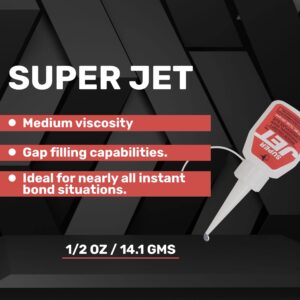 Jet Glue Super Jet - Medium Thickness Industrial Strength CA Glue - Forms Strong Bonds With Just Anything